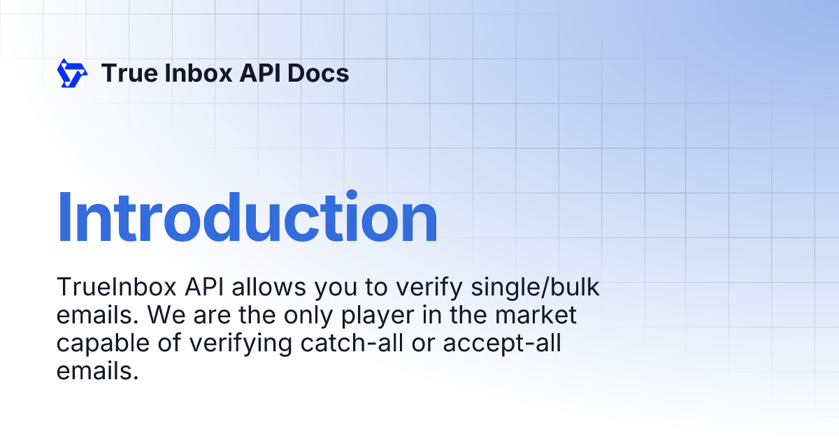 Introduction | True Inbox API Docs
